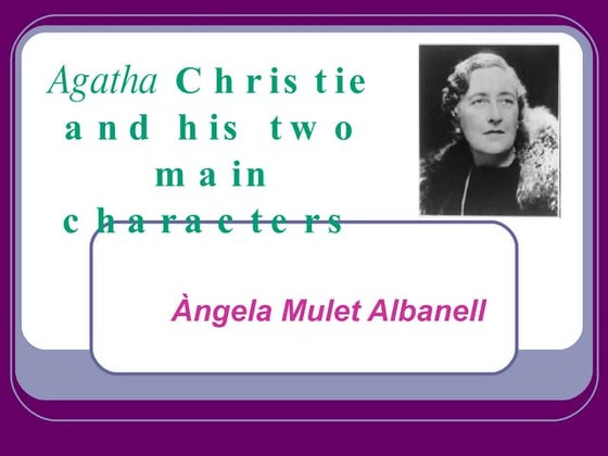 Agatha christie | PPT | Celebrity Families | Pop Culture