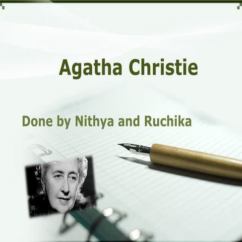Agatha christie nithya 7g1 a&c | PPT