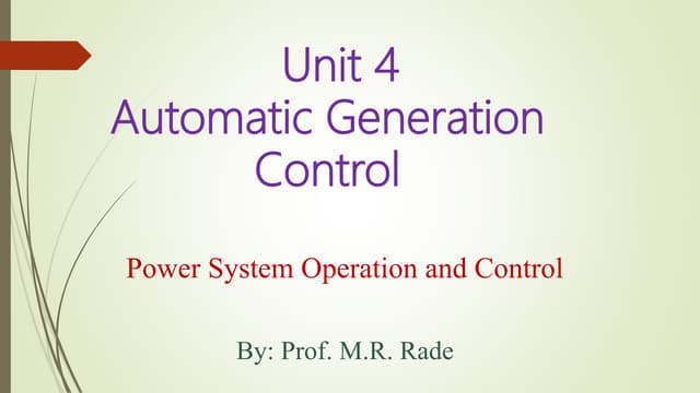 Automatic Generation Control Pptx