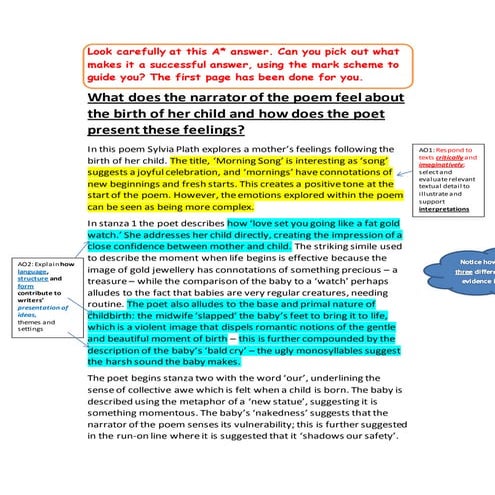 A* GCSE Poetry WAGOLL | DOCX