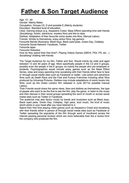 Audience Profile (Horror) | PDF