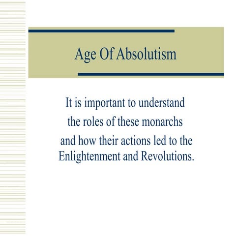 Age of Absolutism | PPT