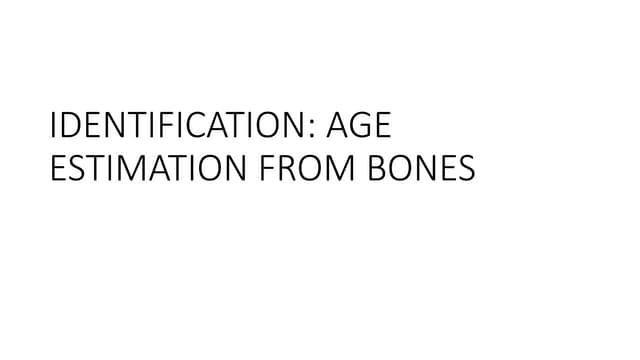 Bone age assessment | PPTX