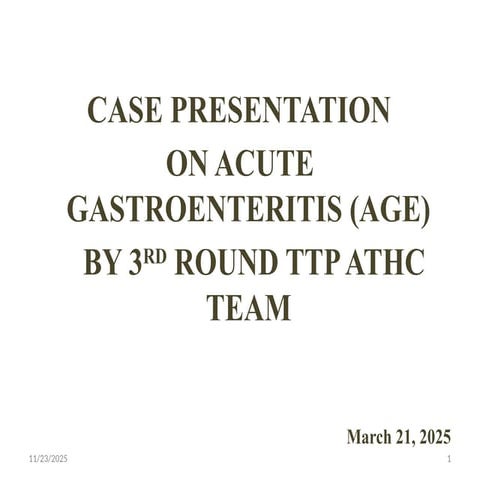 Acute gastroenteritis case presentation in | PPTX