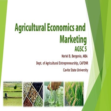 Agricultural Economics and Marketing 3 | PPT