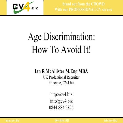 Age discrimination how to avoid it | PPT