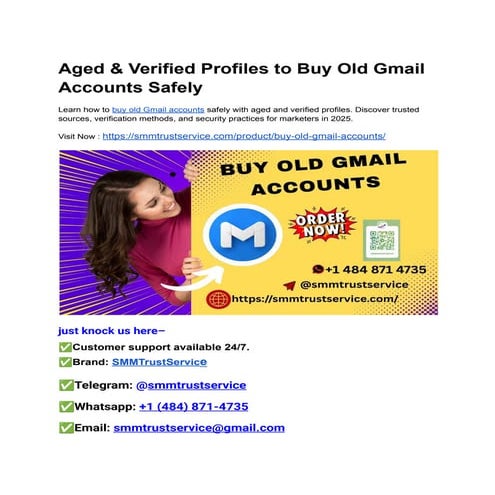 Aged & Verified Profiles to Buy Old Gmail Accounts Safely.pdf