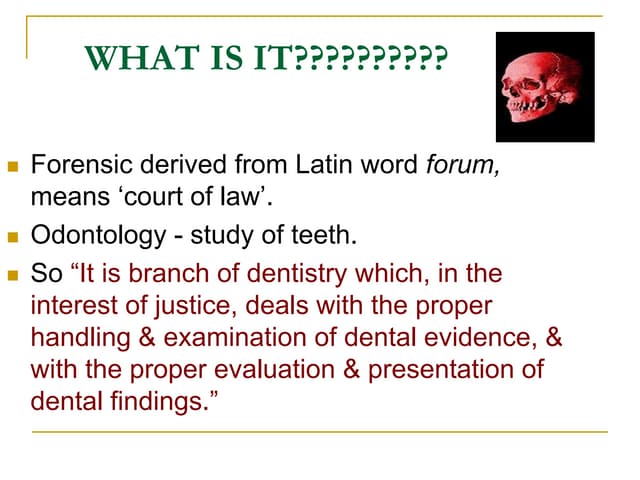 Age Estimation In Forensic Odontology Ppt