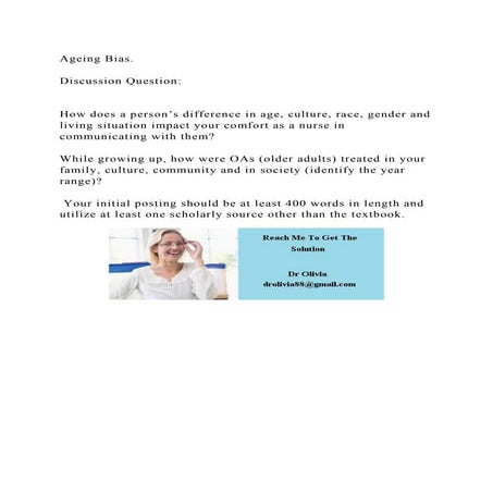 Ageing Bias.Discussion QuestionHow does a person’s differ.docx