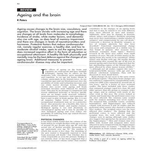 Ageing and the Brain | PDF