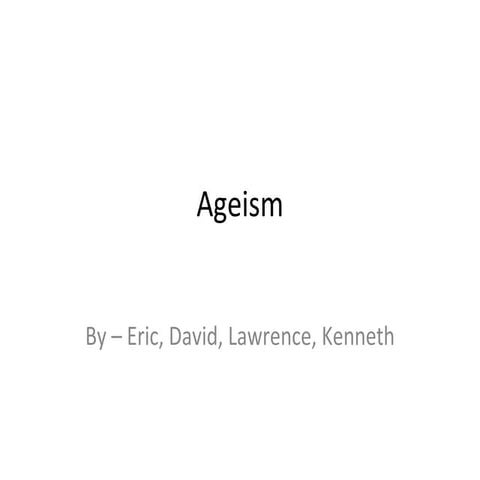 Ageism PowerPoint Presentation | PPT