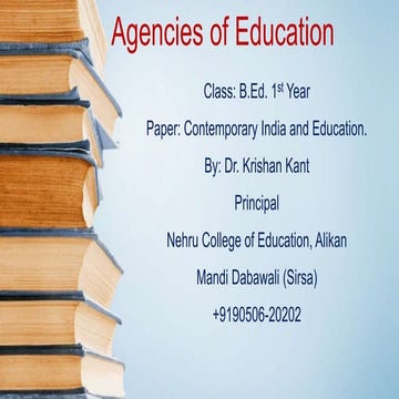 Agencies of education | PPTX