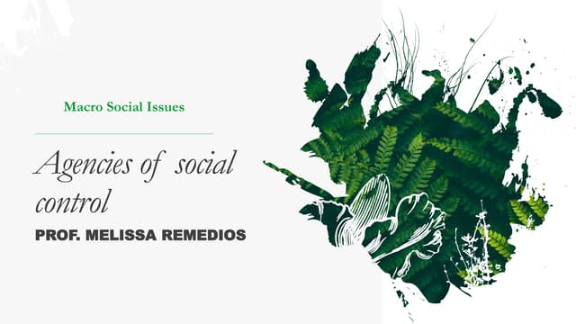 Unit 11 social control | PPTX