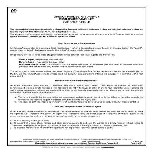 Agency disclosure pamphlet | PDF