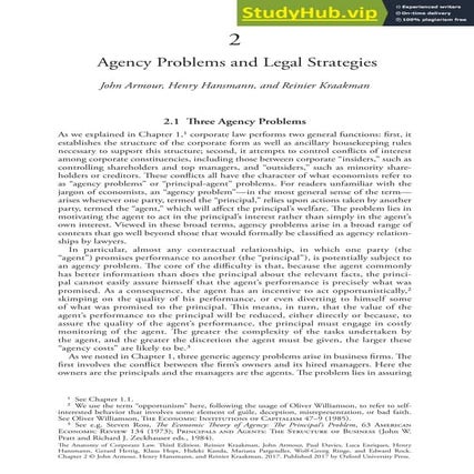 Agency Problems And Legal Strategies 120200424 25992 Scnkto | PDF