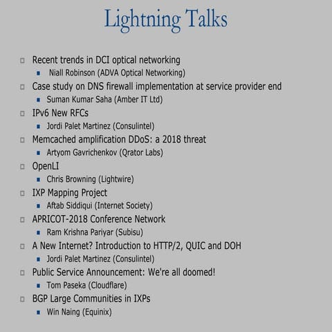 Lightning Talks Agenda | PPT