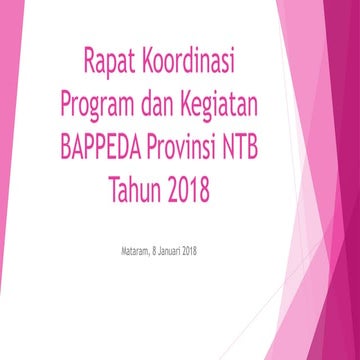 Rapat Koordinasi AGENDA KERJA BAPPEDA 2018 | PPT