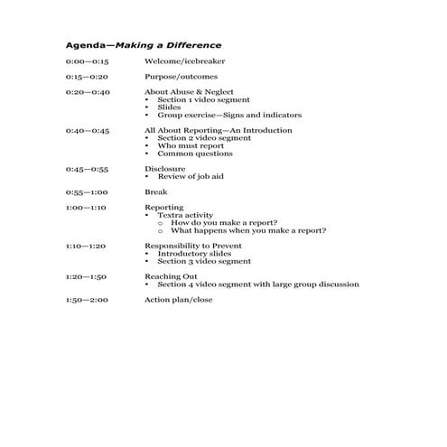 Agenda -making a difference | PDF