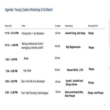 Agenda Young Coders Workshop 2022 1pptx 