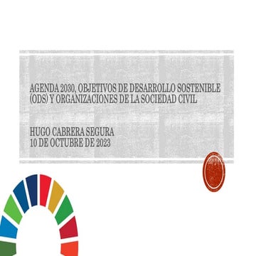Agenda 2030, Objetivos de Desarrollo Sostenible (ODS) y organizaciones de la sociedad civil en ...