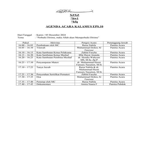 AGENDA ACARA KALAMUS GJGJGJGJGJGJGJGJGJJ | DOCX