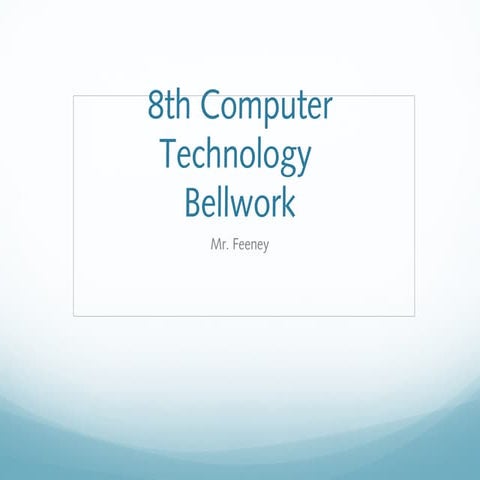 Agenda and Bellwork | PPT