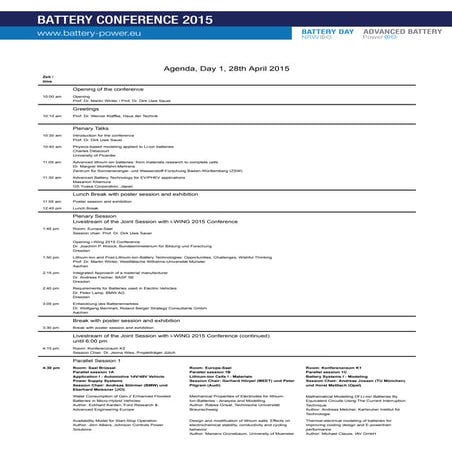 Aachen BATTERY CONFERENCE 2015 | PDF | Chemistry | Science