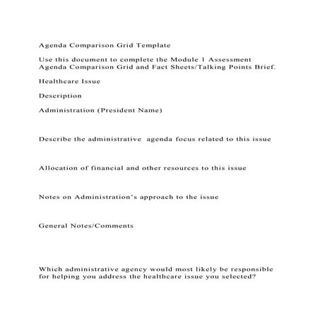 Agenda Comparison Grid TemplateUse this document to complete t.docx