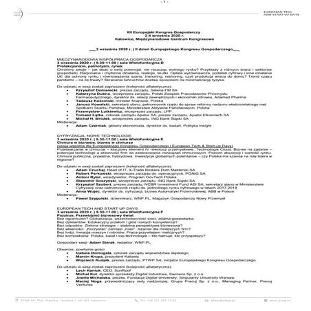 Agenda eec 3_wrzesnia | PDF