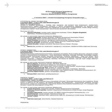 Agenda eec 4_wrzesnia | PDF