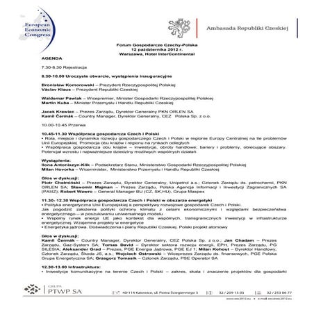 Agenda forum cz pl, 12.10.2012
