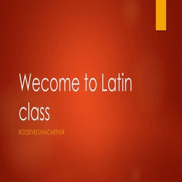 Agenda Latin I | PPT