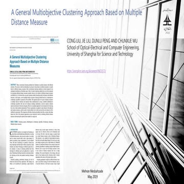 A General Multiobjective Clustering Approach Based On Multiple Distance