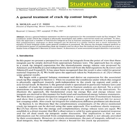 A General Treatment Of Crack Tip Contour Integrals | PDF