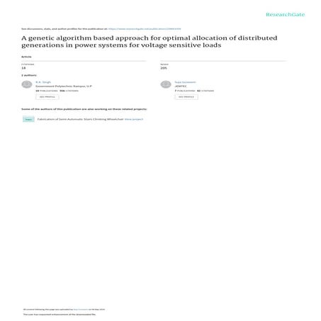 A Genetic Algorithm Based Approach For Optimal All Pdf
