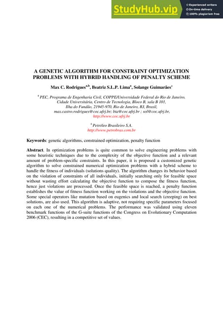 A Genetic Algorithm For Constraint Optimization Problems With Hybrid Handling Of Penalty Scheme