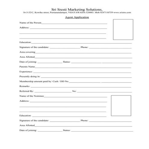 Agent application | PDF