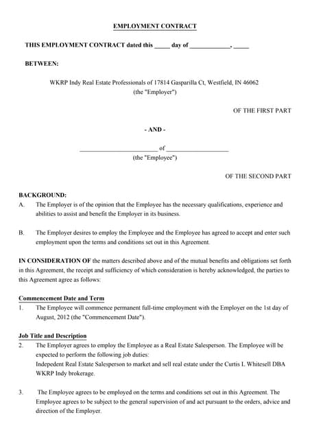 POEA Standard Employment Contract for Various Services | PDF | Human ...