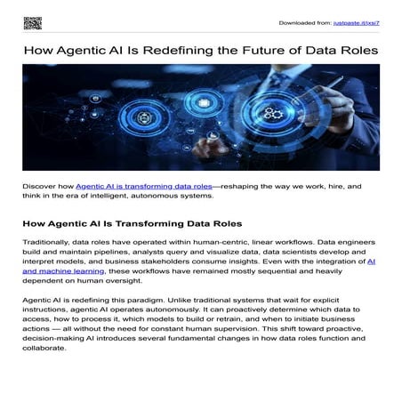 How Agentic AI Is Redefining the Future of Data Roles | PDF