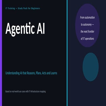 Agentic AI Study Pack for Beginners, in IT Operations | PPTX