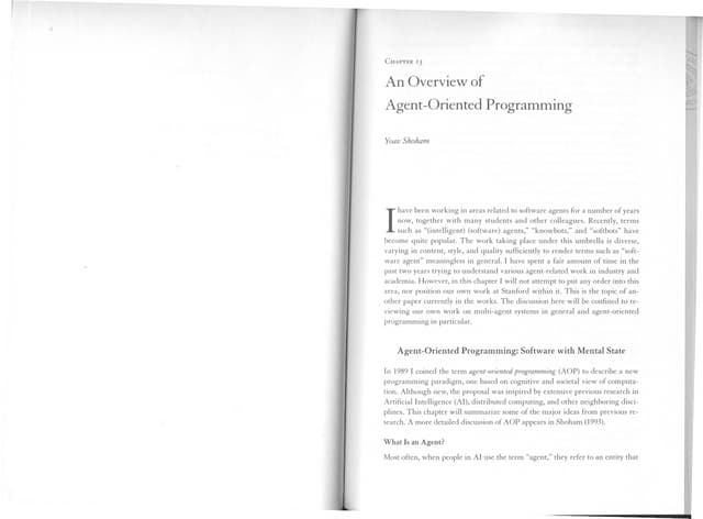 Software Agent Oriented Programming Ppt