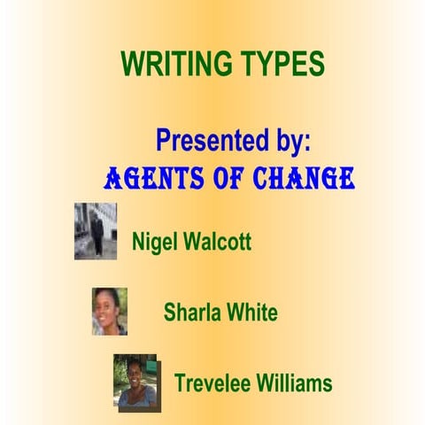 writing type Agents of change powerpoint | PPT