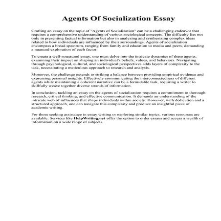 Agents Of Socialization Essay.pdf
