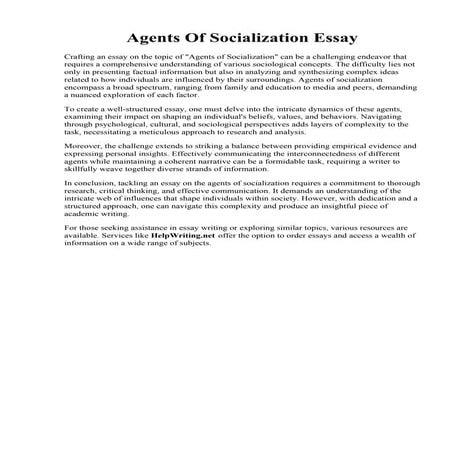 Agents Of Socialization Essay.pdf