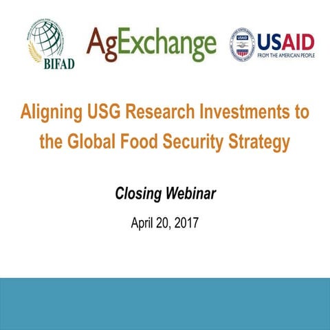 Outcome of the online consultation of USAID, Aligning Research ...