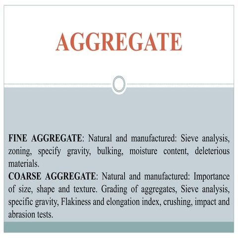 FINE AGGRGATE AND COARSE AGGREGATE IN CONCRETE | PPTX