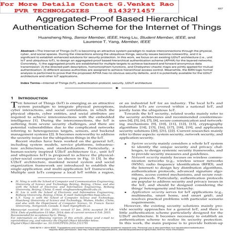 Aggregated Proof Based Hierarchical Authentication Scheme For The
