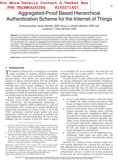 Aggregated Proof Based Hierarchical Authentication Scheme For The