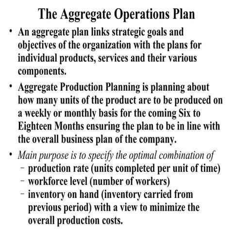 Aggregate planning | PPT