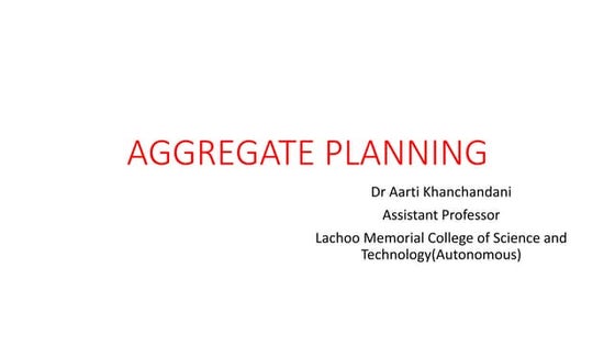 Final Cap planning - for Manufacturing Industry | PPT